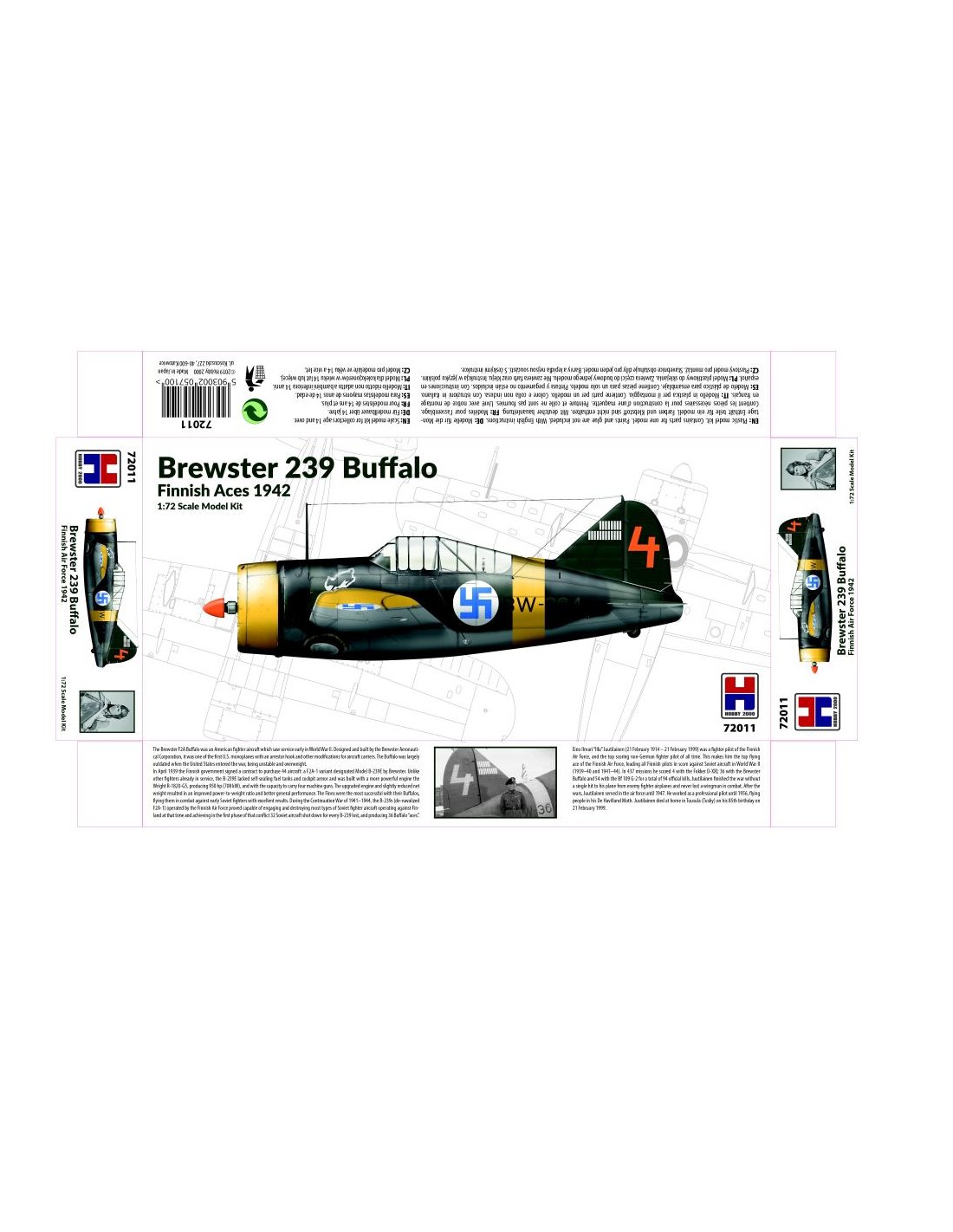 Brewster 239 Buffalo Finnish Aces - re-edition - Hasegawa+Cartoraf+Mask