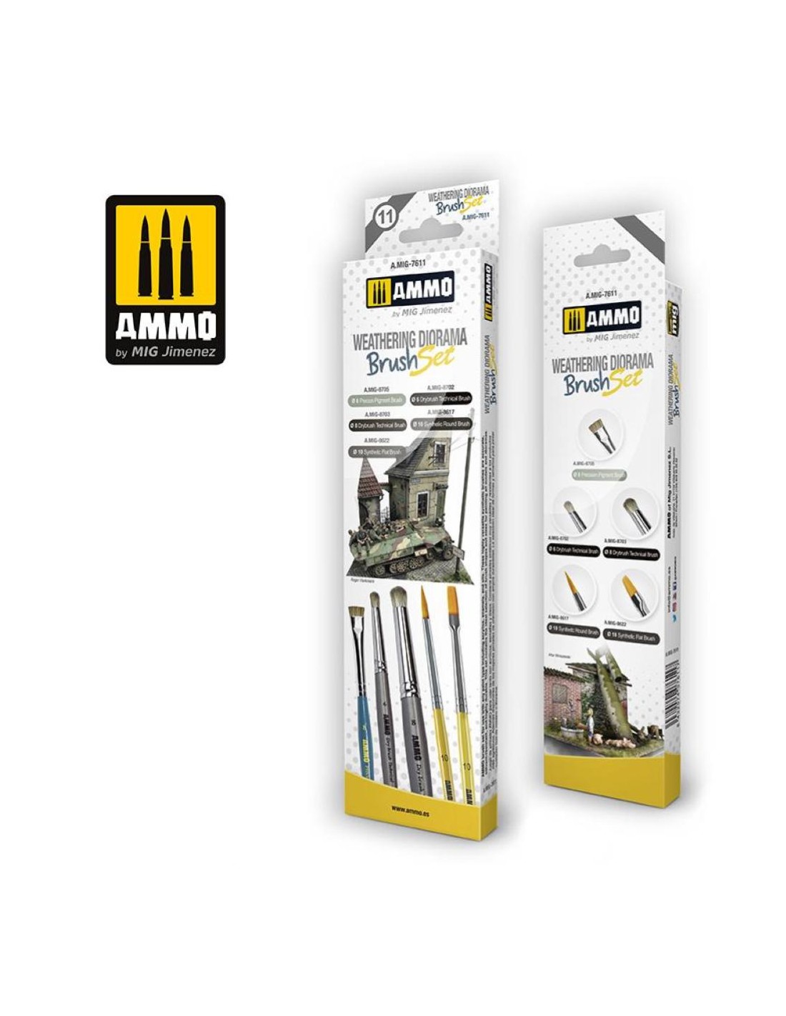 Set di 5 pennelli Weathering Diorama