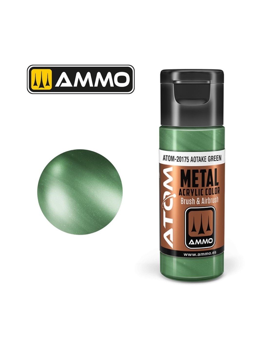 ATOM by Ammo of Mig METALLIC Aotake Green , pittura acrilica da 20ml